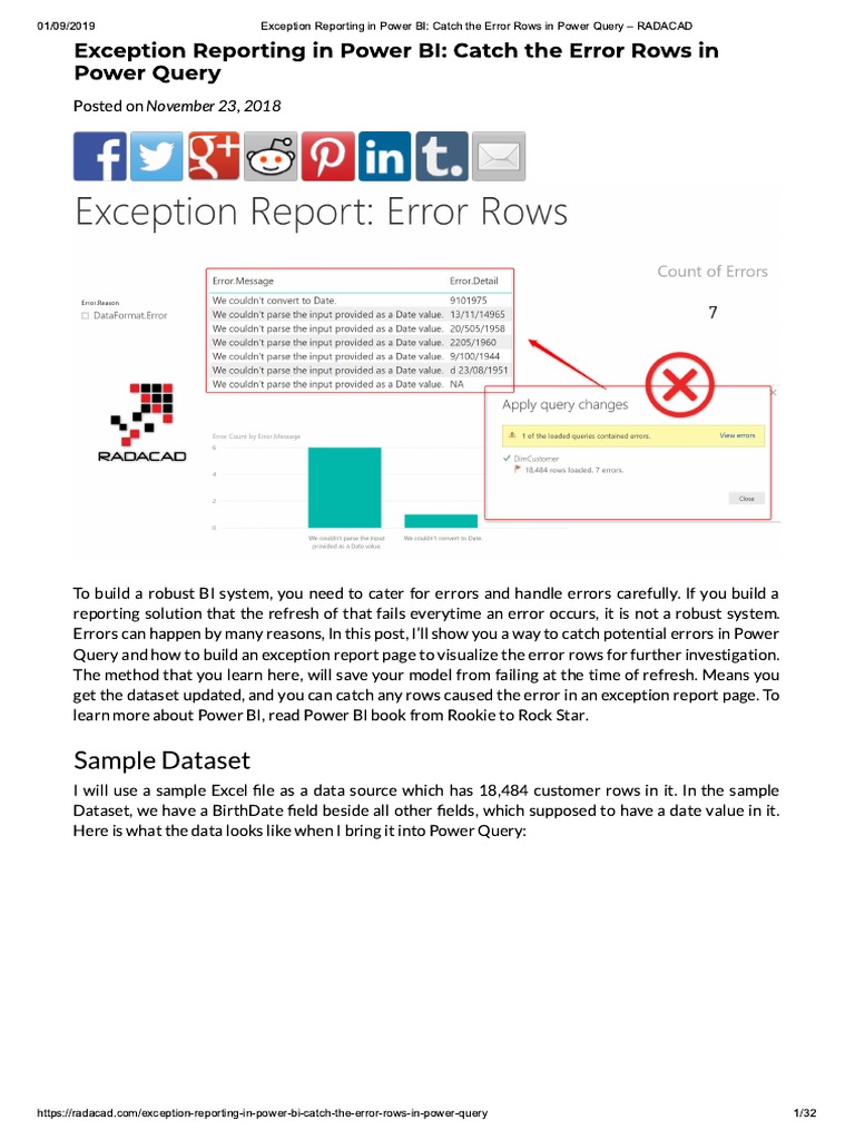 1 - Exception Reporting in Power BI - Catch The Error Rows in Power ...