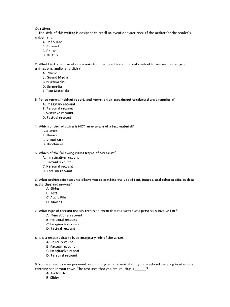 Grade 7 Test Questionarres Module 1 Download Free Pdf Multimedia
