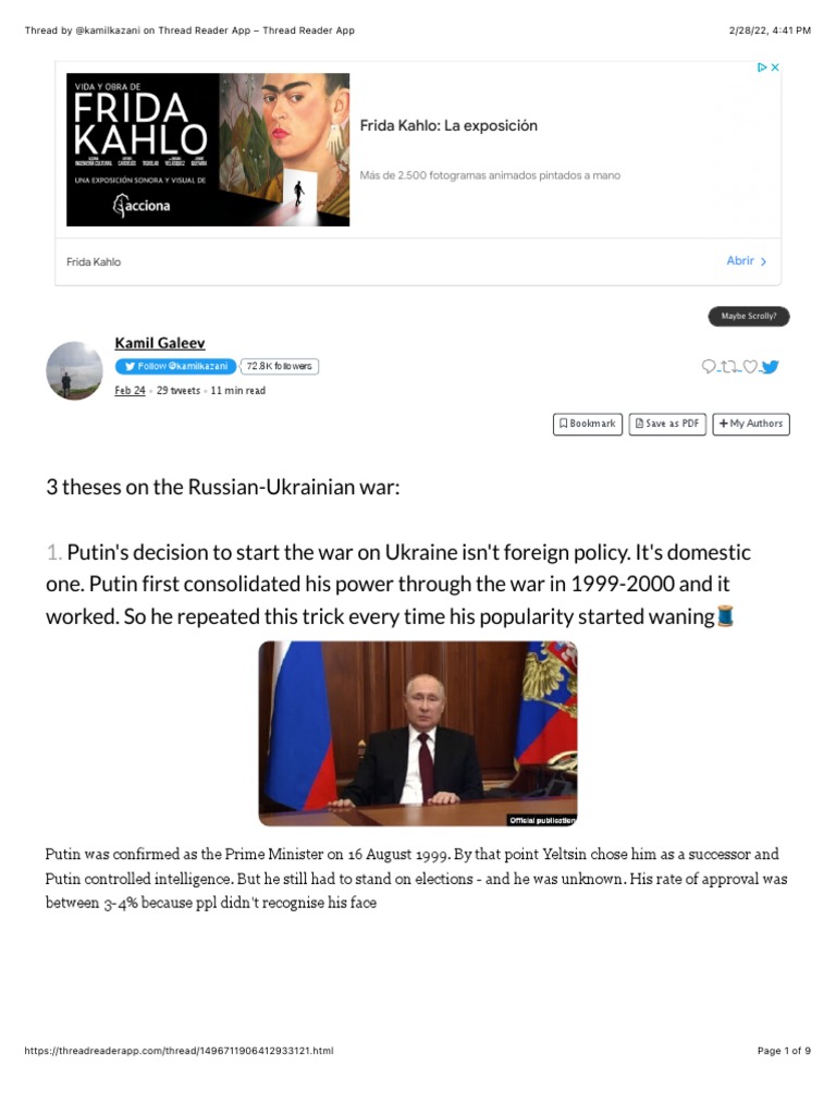 3 Theses On The Russian-Ukrainian War, by Kamil Galeev | PDF | Vladimir ...