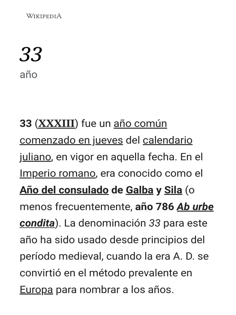 33 - Wikipedia, La Enciclopedia Libre | PDF