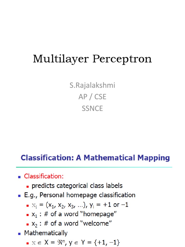 5 2 Multilayer Perceptron | PDF | Artificial Neural Network | Learning