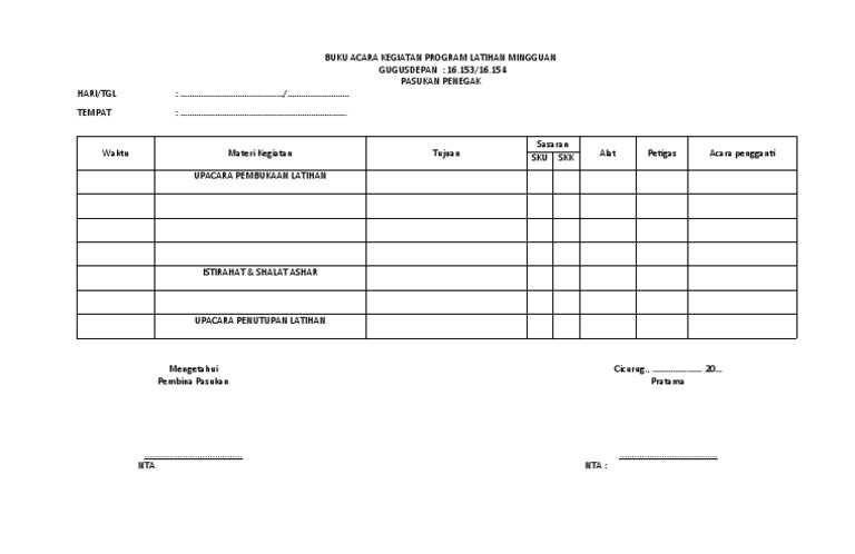 Buku Acara Kegiatan | PDF