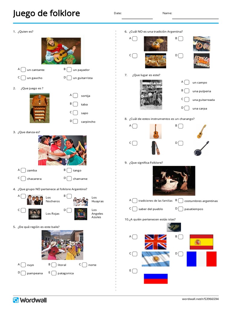 Juego Interactivo sobre Folklore Argentino | PDF | Bailes | Musica ...
