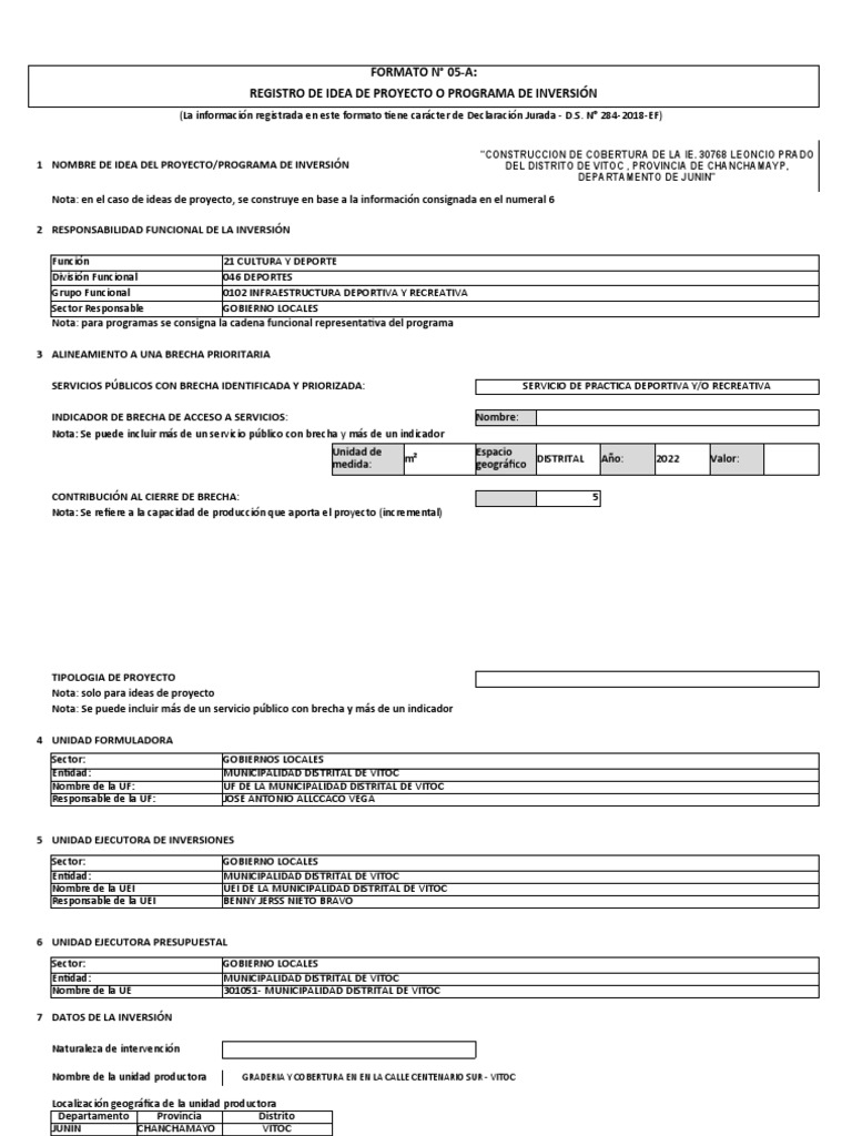 Formato 5a - Vitoc - Ie 30768 | PDF