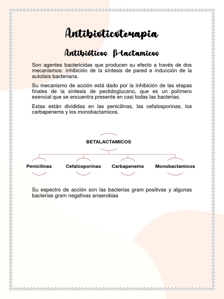 Antibioticoterapia PDF | PDF | Penicilina | Especialidades Medicas