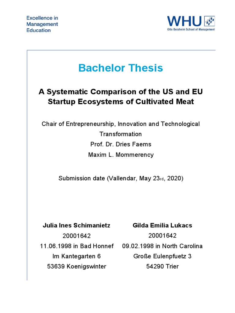 A Systematic Comparison of The US and EU Startup Ecosystems of ... A Systematic Comparison of The US and EU Startup Ecosystems of ...