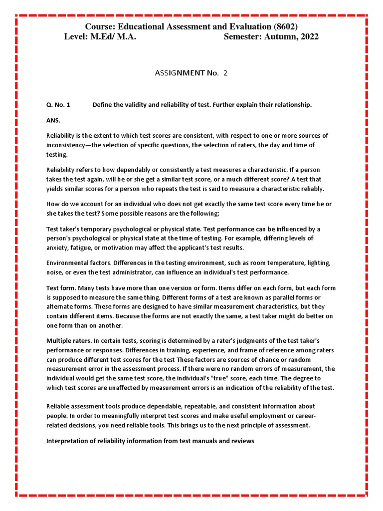 8602 2 PDF | PDF | Level Of Measurement | Cognition