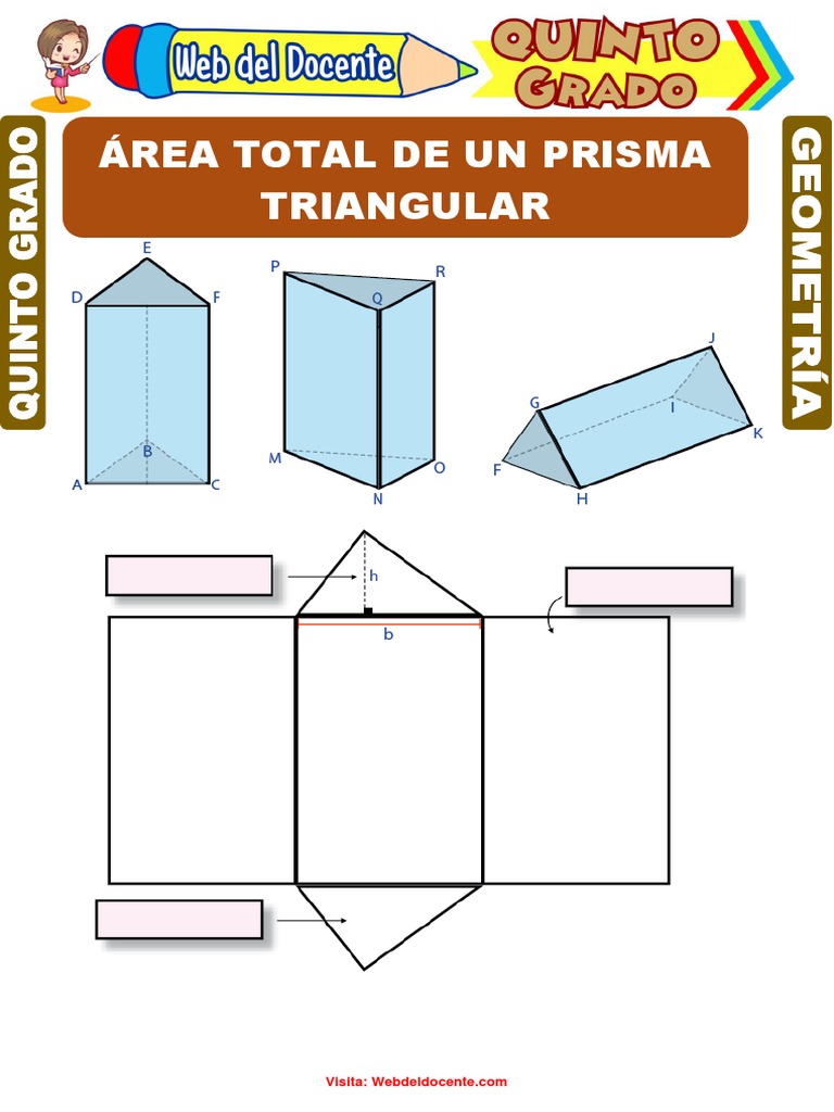 Área Total de Un Prisma Triangular para Quinto Grado de Primaria | PDF