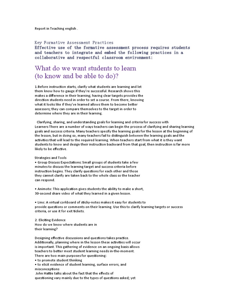 Report in Teaching English | PDF | Learning | Cognition