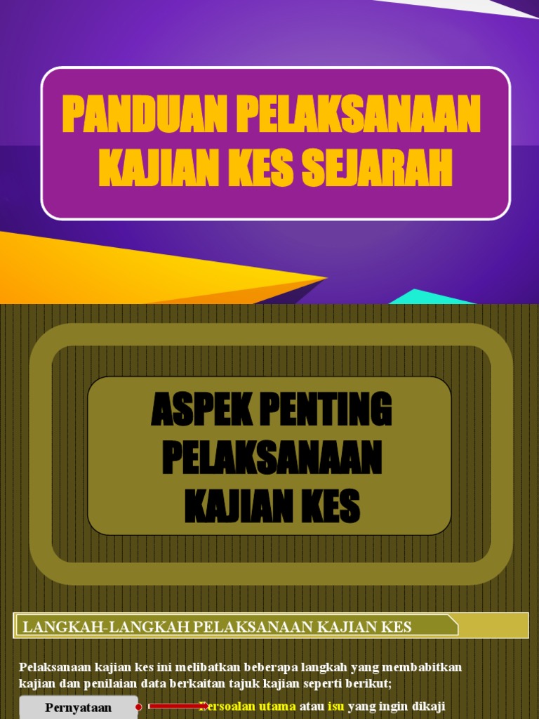 Panduan Pelaksanaan Kajian Kes Sejarah T5 | PDF