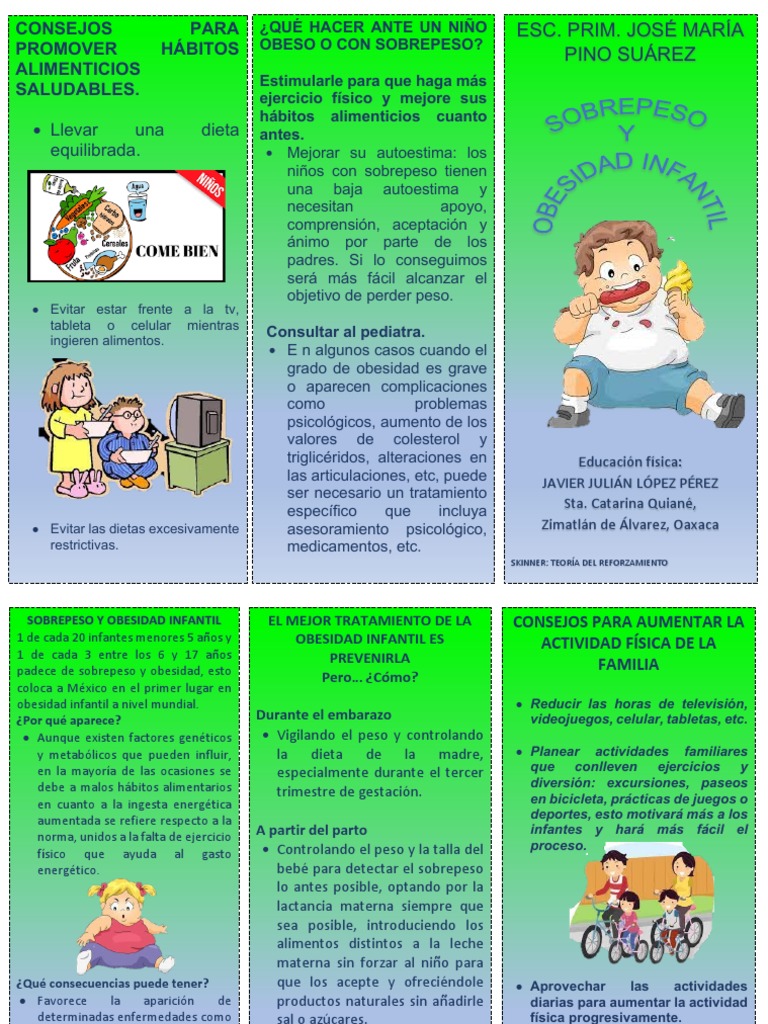 Triptico Sobrepeso | PDF | Obesidad | Obesidad infantil