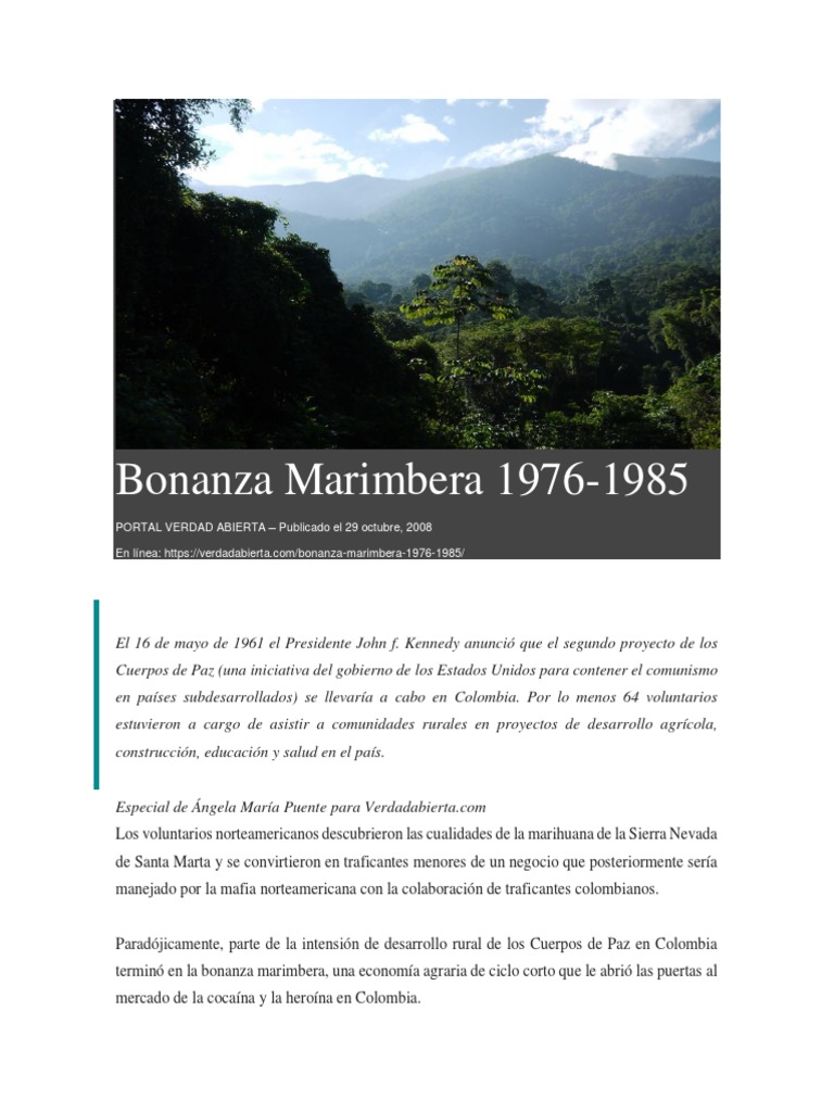 Bonanza Marimbera | PDF | Colombia | Comercio ilegal de drogas