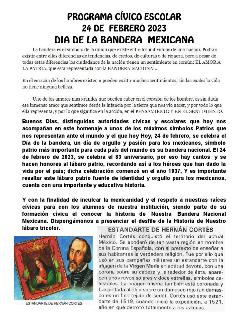 Celebración del Día de la Bandera Mexicana | PDF