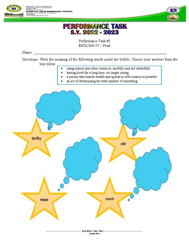 Performance Task # 3 English | PDF