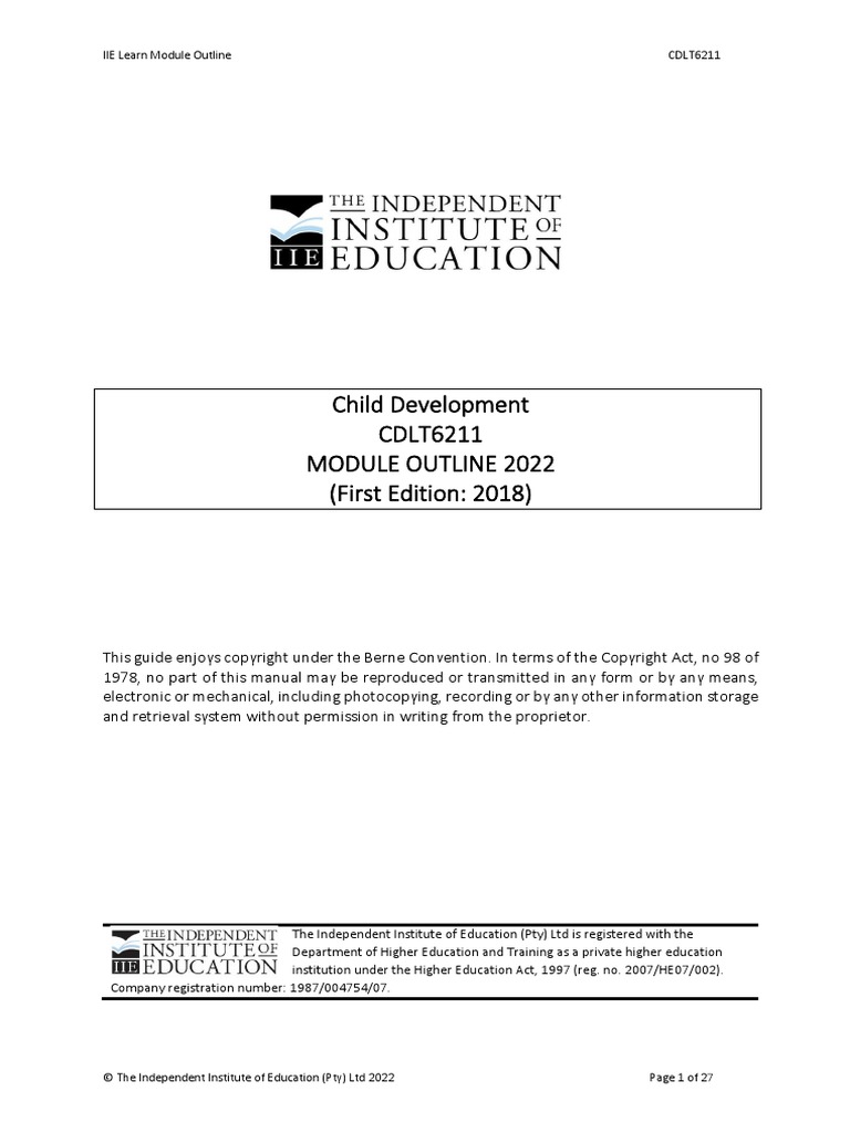 CDLT6211 Mo | PDF | Cognitive Development | Child Development