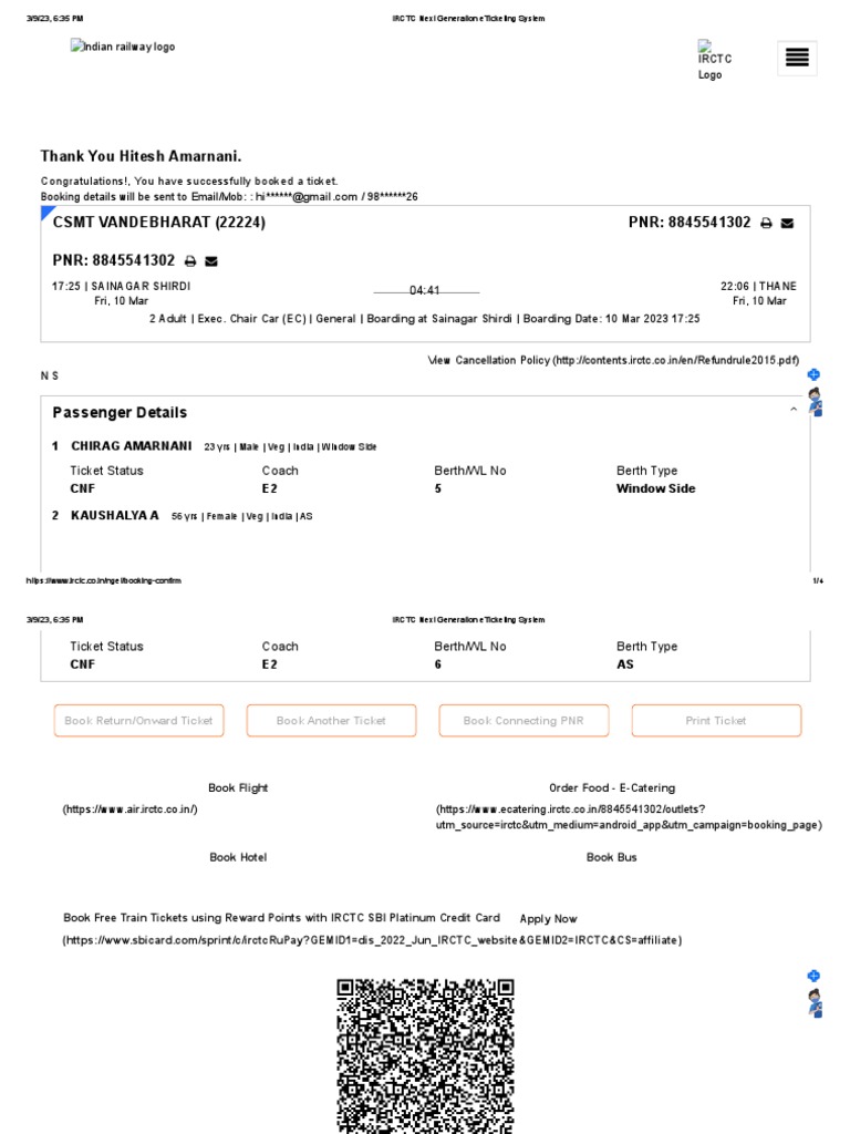 IRCTC Next Generation Eticketing System PDF | PDF | Credit Card | Debit ...