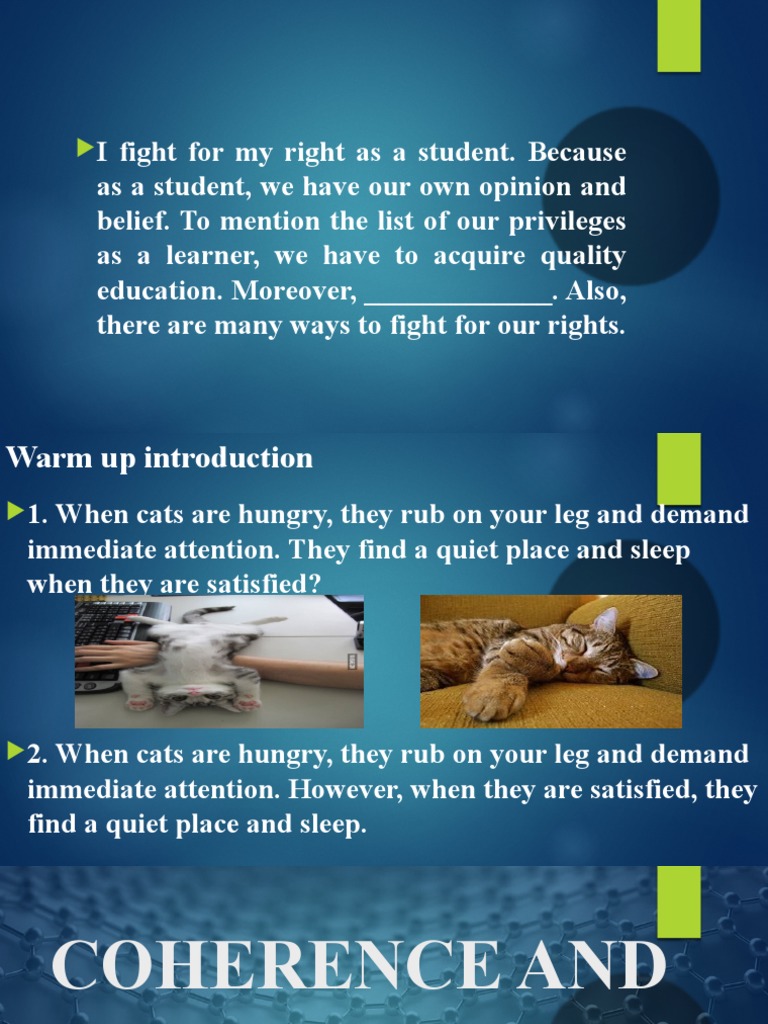 Lesson 4 COHERENCE AND COHESION | PDF | Sentence (Linguistics) | Word