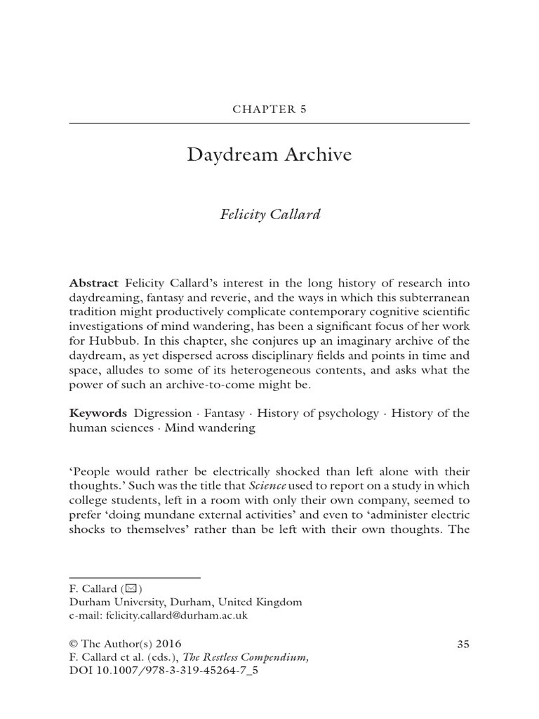 Daydream Archive | PDF | Mind | Psychology