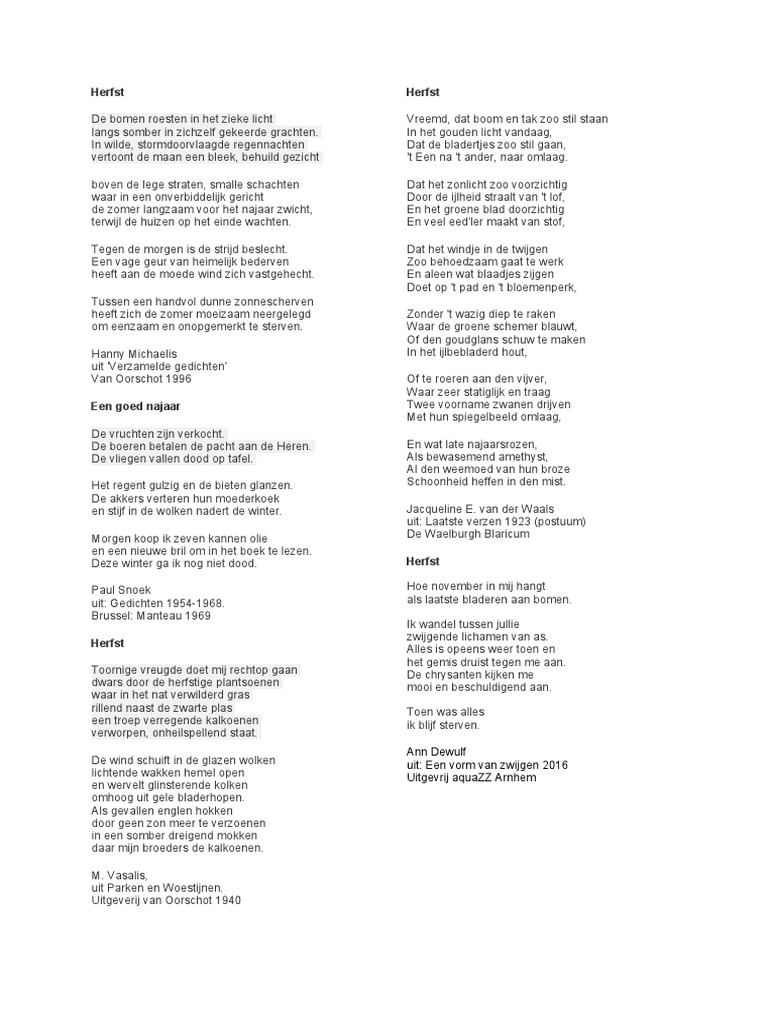 Herfst Gedicht | PDF