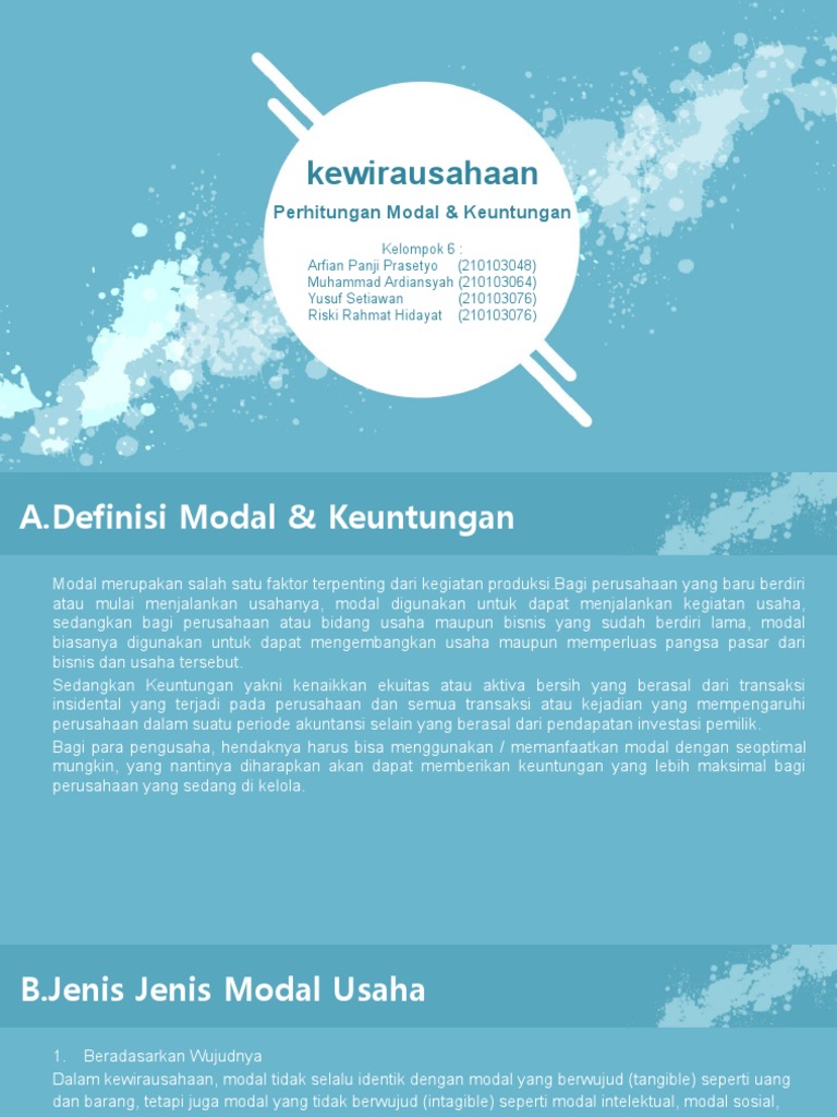 Kelompok 6 Perhitungan Modal & Keuntungan | PDF