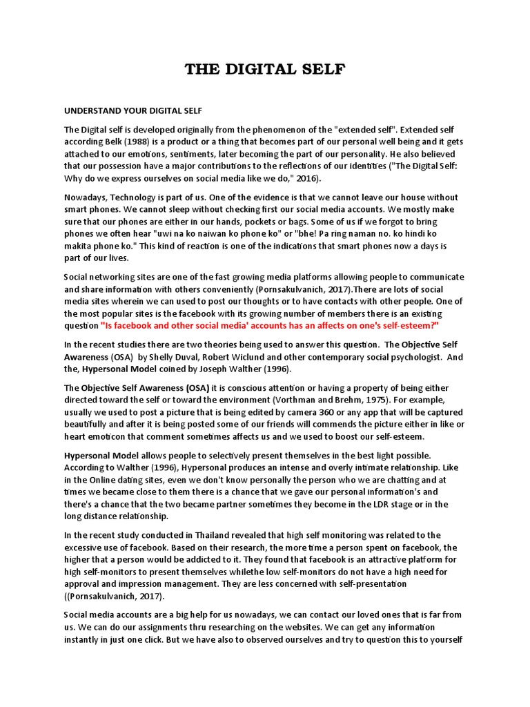 Module 10 - The Digital Self | PDF | Gender | Gender Studies