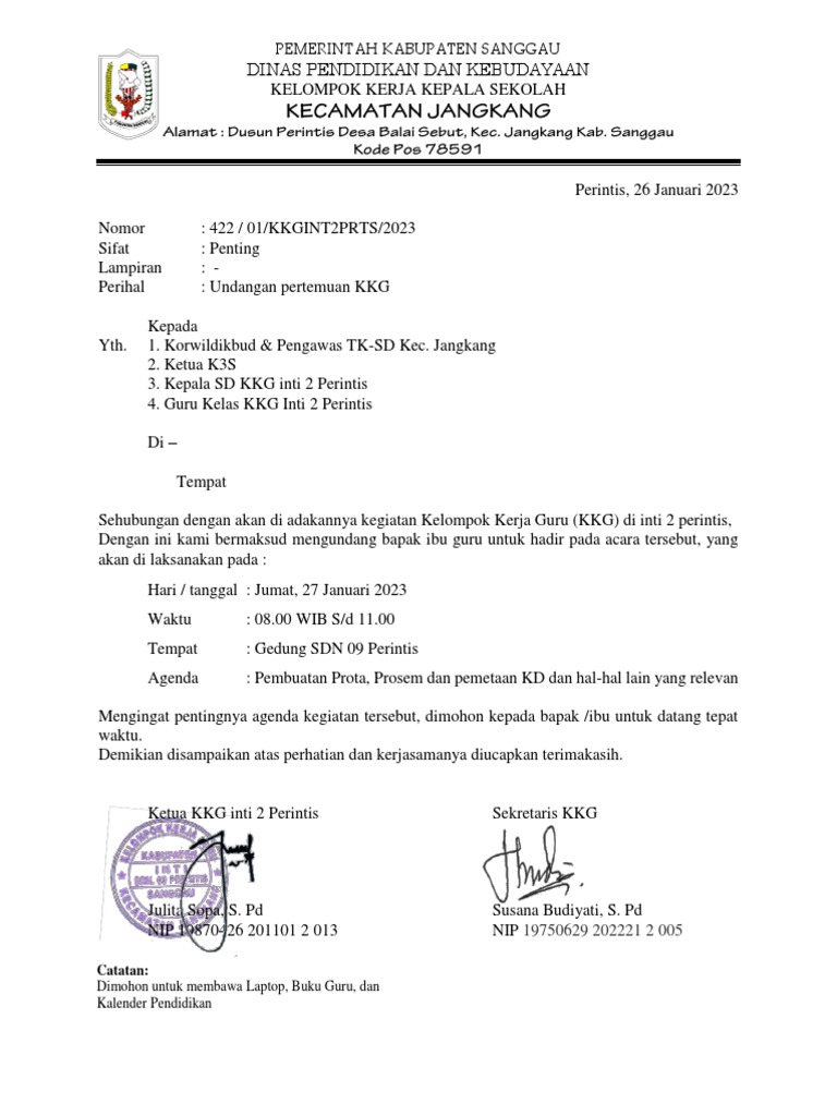 Undangan KKG 2023 | PDF