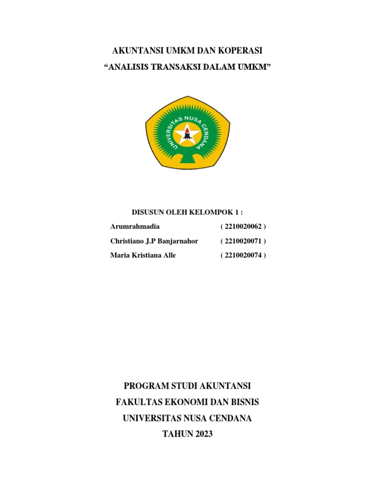 Analisis Transaksi UMKM | PDF | Pengelolaan Keuangan & Uang