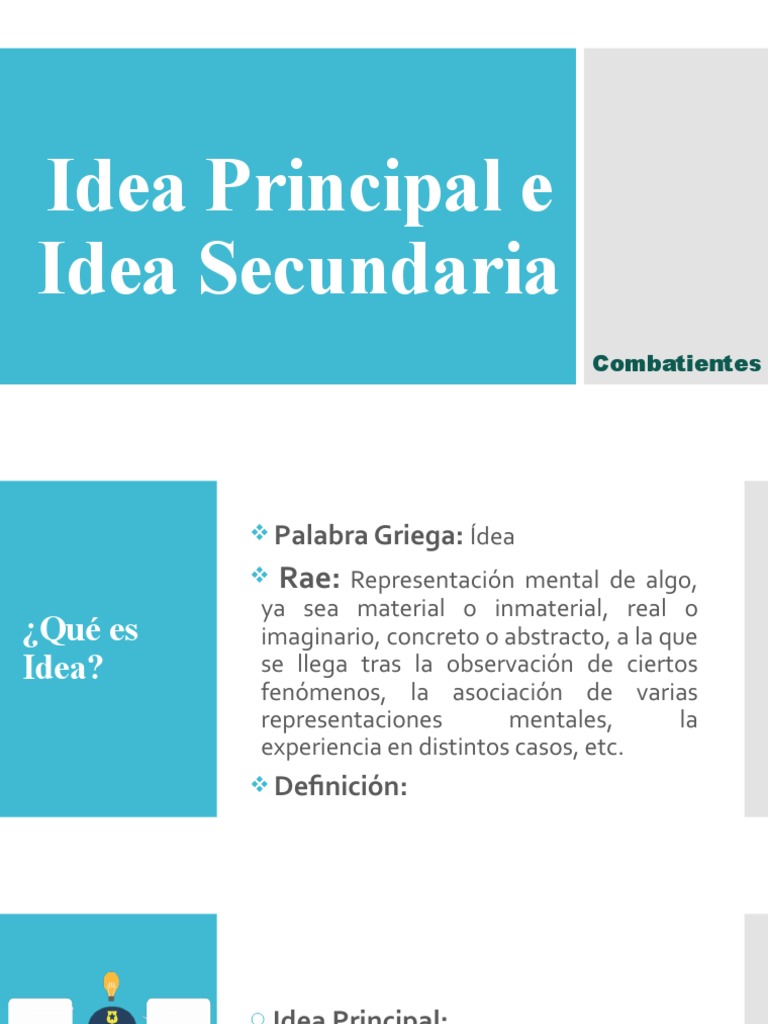 Idea Principal e Idea Secundaria | PDF | Plantas | Fotosíntesis