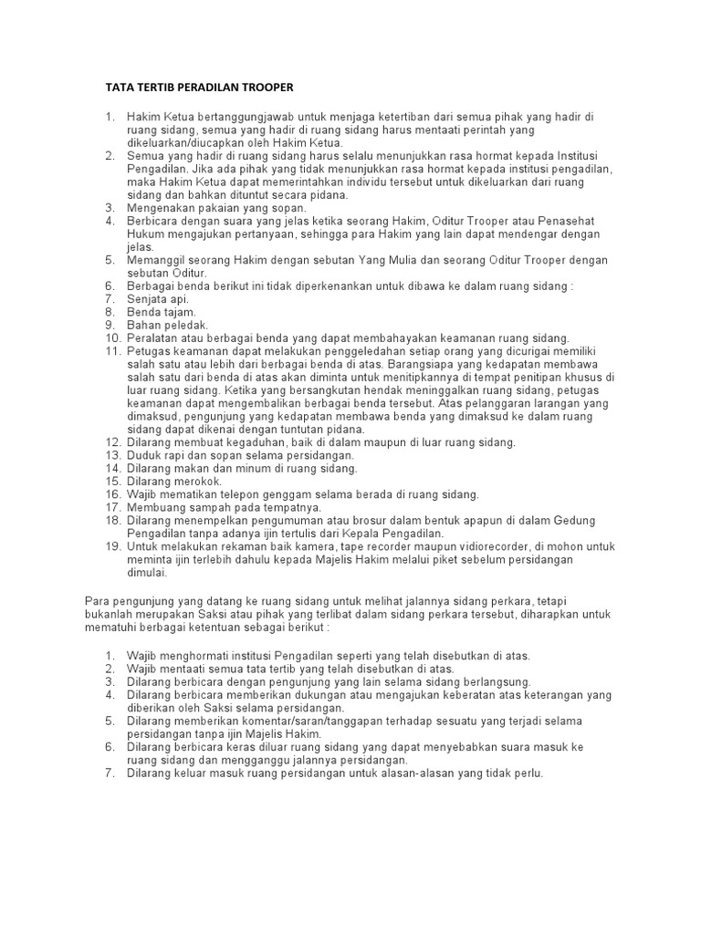 Tatib Persidangan Trooper | PDF