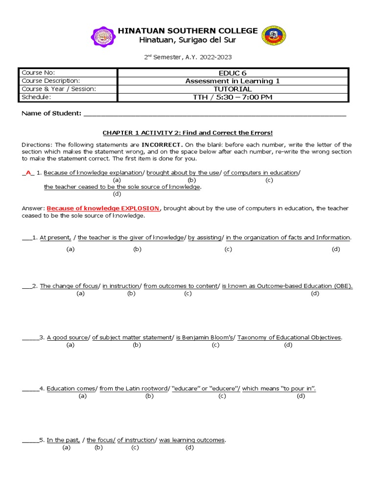 Hinatuan Southern College: Hinatuan, Surigao Del Sur | PDF