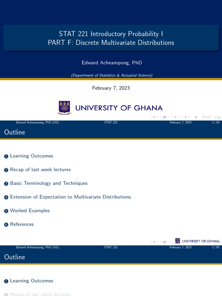 Discrete Multivariate Distributions Overview | PDF | Probability ...