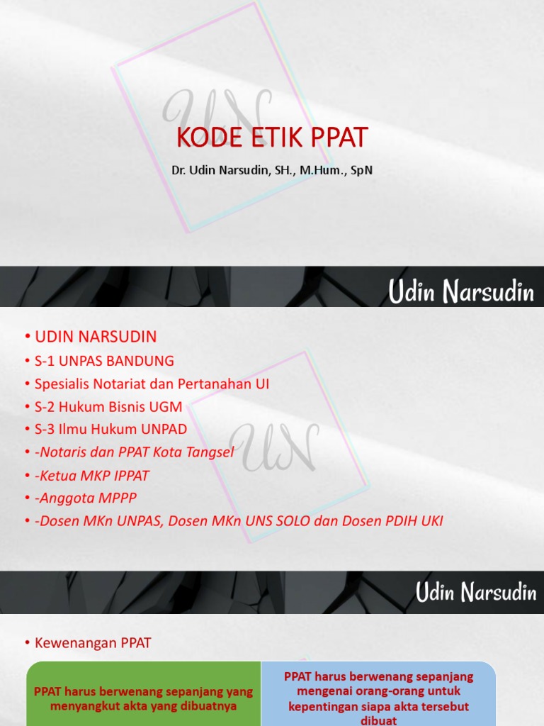 KODE ETIK PPAT - Udin Narsudin | PDF