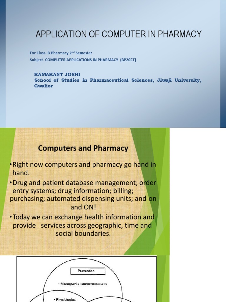 Application of Computer in Pharmacy | PDF | Pharmacy | Computer Data ...