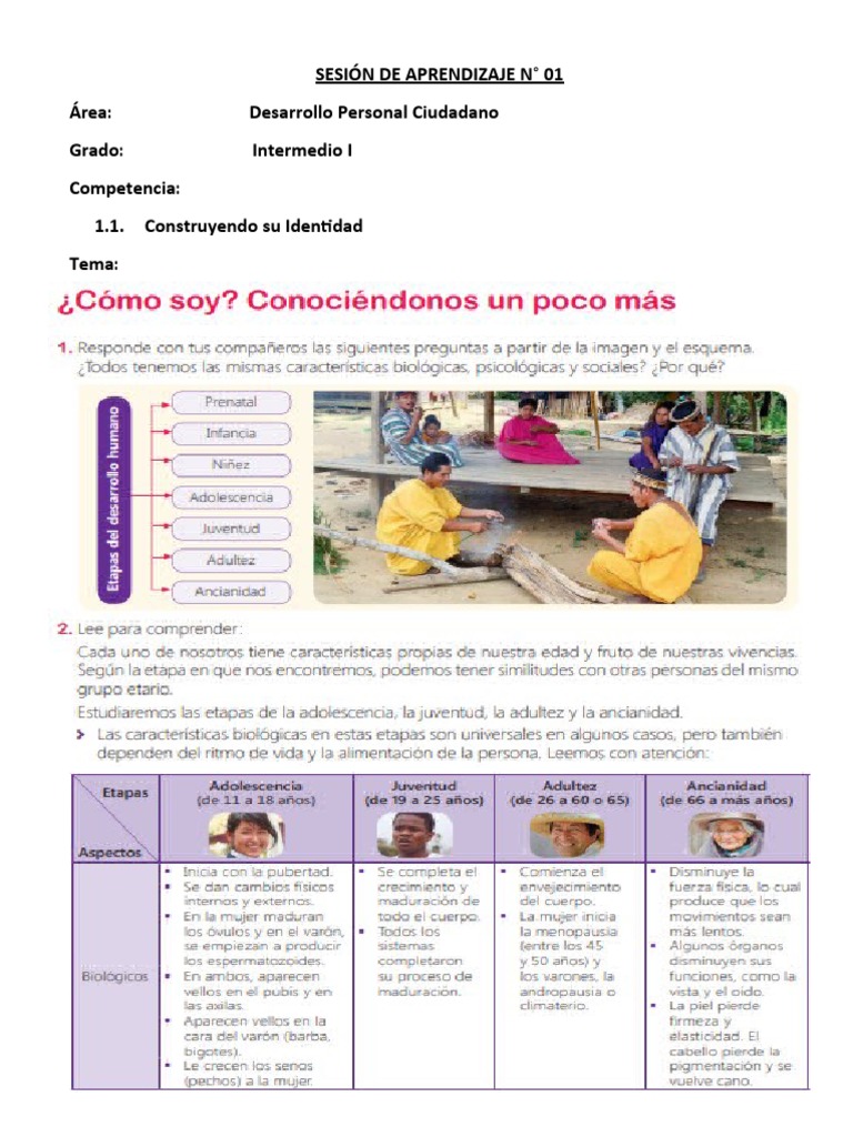 Sesión de Aprendizaje #01 DPC | PDF