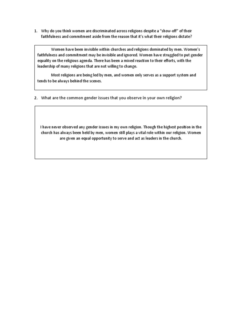 Gender and Religion | PDF