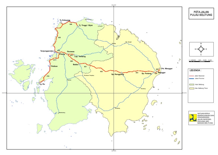 Peta Jalan Nasional Dan Provinsi Pulau Belitung | PDF