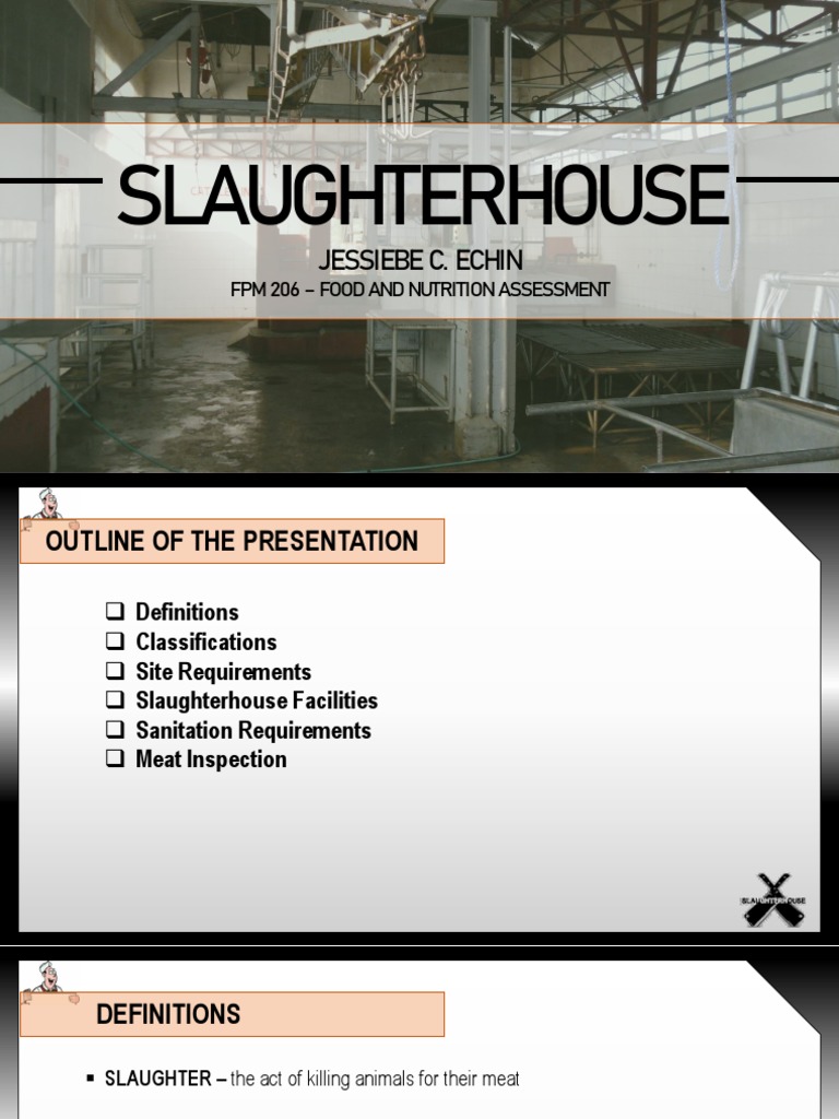 PresentationFPM 206 SLAUGHTERHOUSE PART 1 093547 PDF | Download Free PDF | Slaughterhouse | Meat