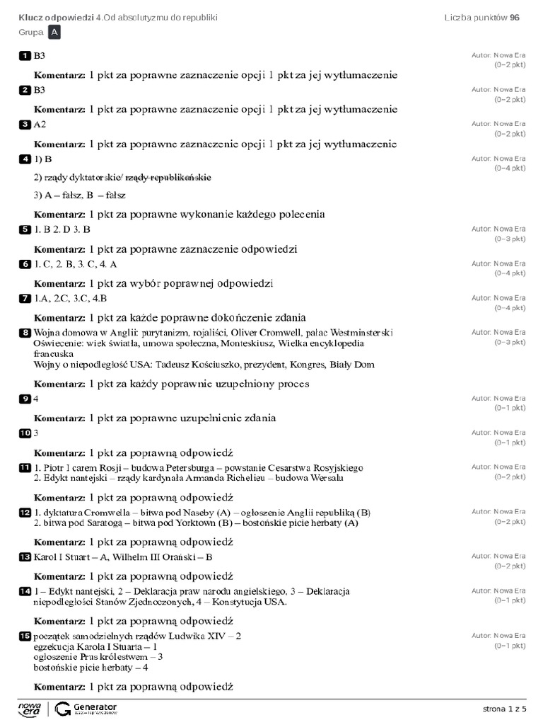 Klucz Odpowiedzi | PDF