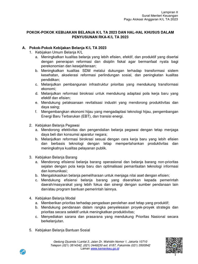 S-821 PAA 2023 - Lampiran II | PDF | Pengelolaan Keuangan & Uang