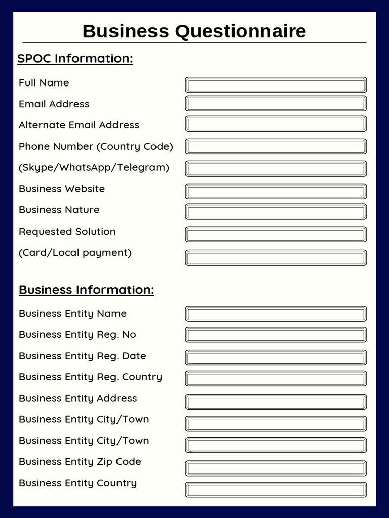 Business Questionnaire PDF | PDF | Finance & Money Management