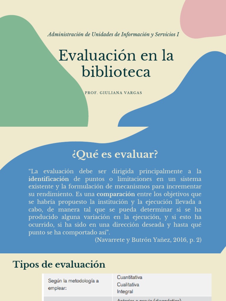 6 Evaluacion en Bibliotecas | PDF | Evaluación | Investigación cuantitativa