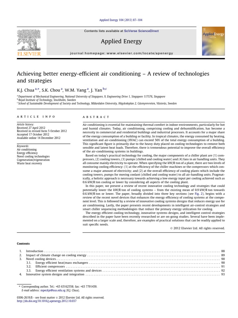 Achieving Better Energy Efficient Air Conditioning A Review of Technologies | PDF | Efficient ...