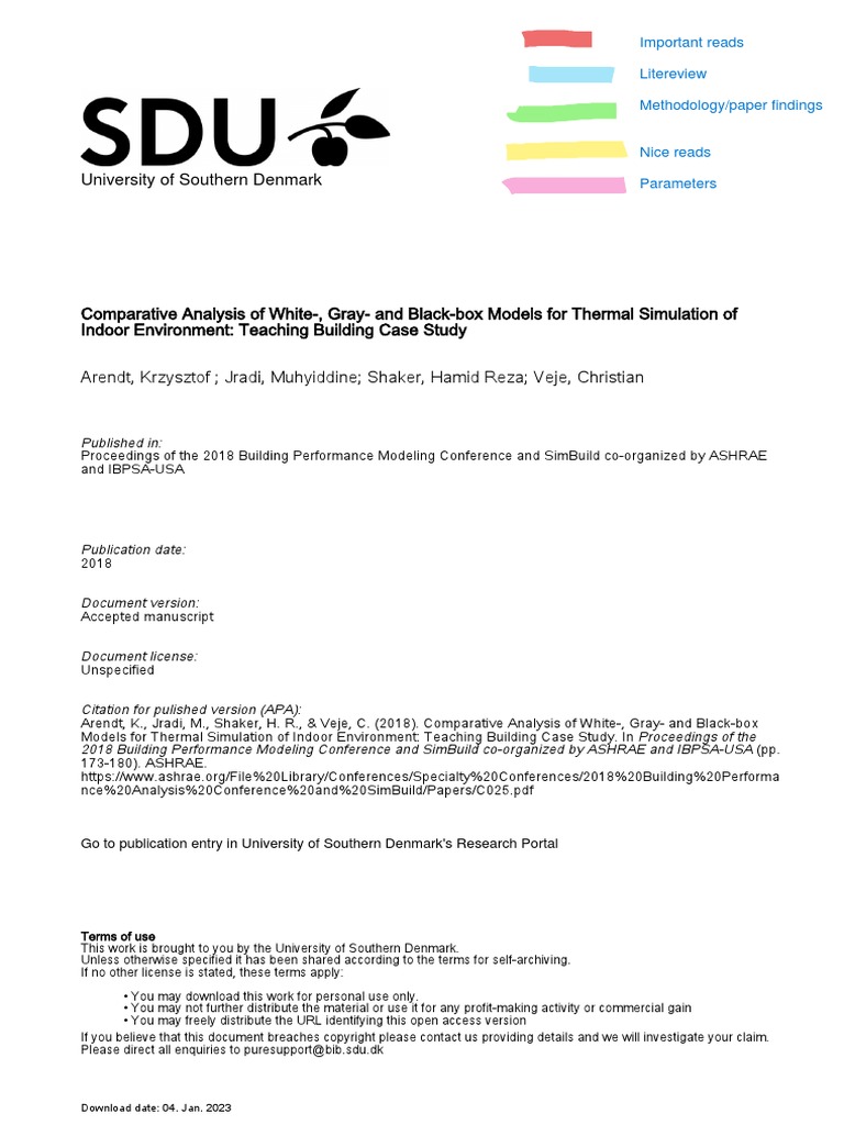 Arendt - Et - Al - 2018 - BPACS Comparative Study of White Box, Black Box, Grey Box Modelling ...