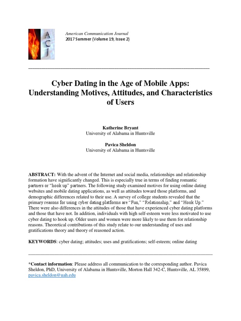 Cyber Dating Motives and User Insights | PDF | Online Dating Service ...