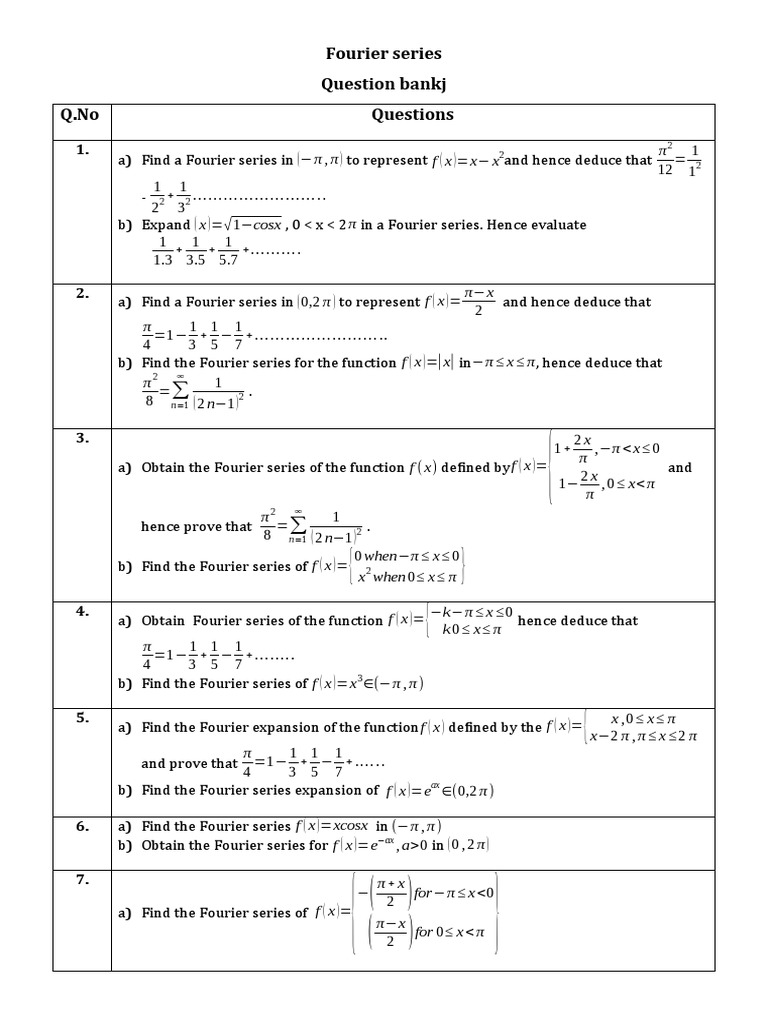 Fourier Series | PDF | Functions And Mappings | Mathematical Relations
