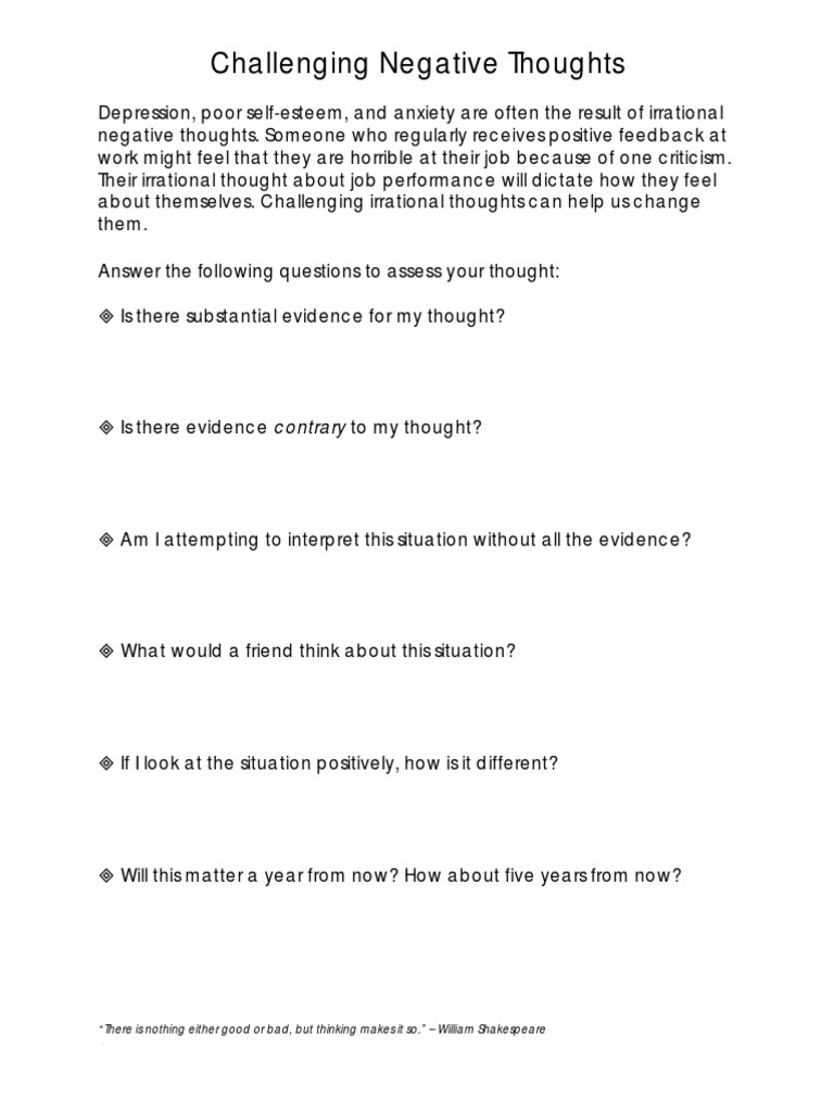 challenging-negative-thoughts | PDF