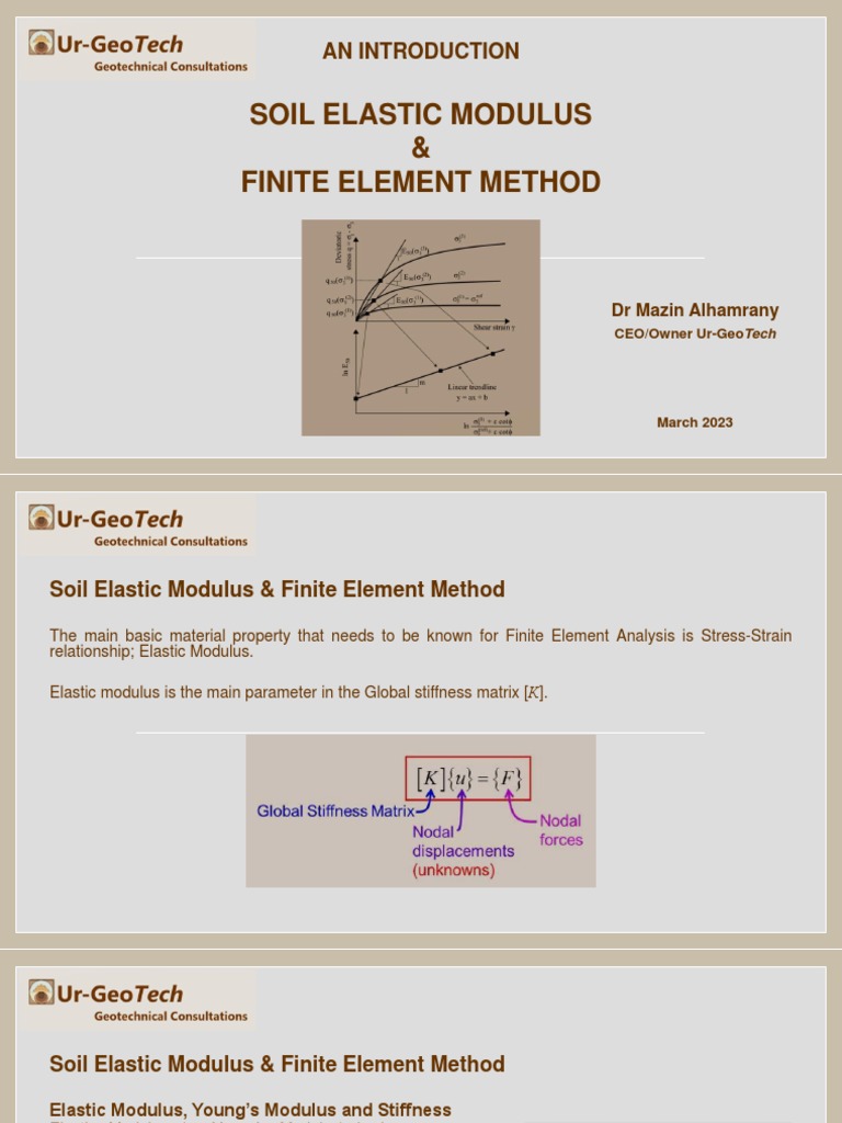 Soil Elastic Modulus & Finite Element Method: An Introduction | PDF