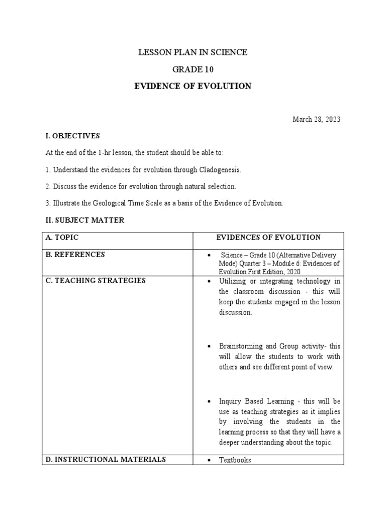 Evidence of Evolution: Analyzing the Geological Time Scale, Fossil ...