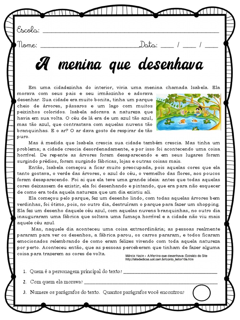 A Menina Que Desenhava | PDF | Céu