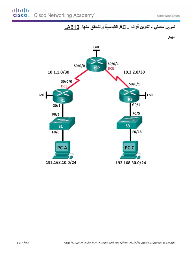 10 - 9.2.2.7 Lab - Configuring and Verifying Standard ACLs | PDF